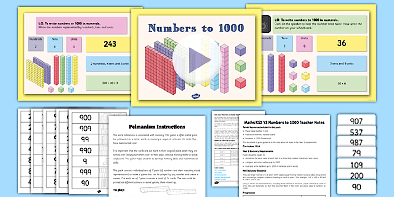 Grade 3 Numbers to 1000 Lesson 1 Teaching Pack - Twinkl
