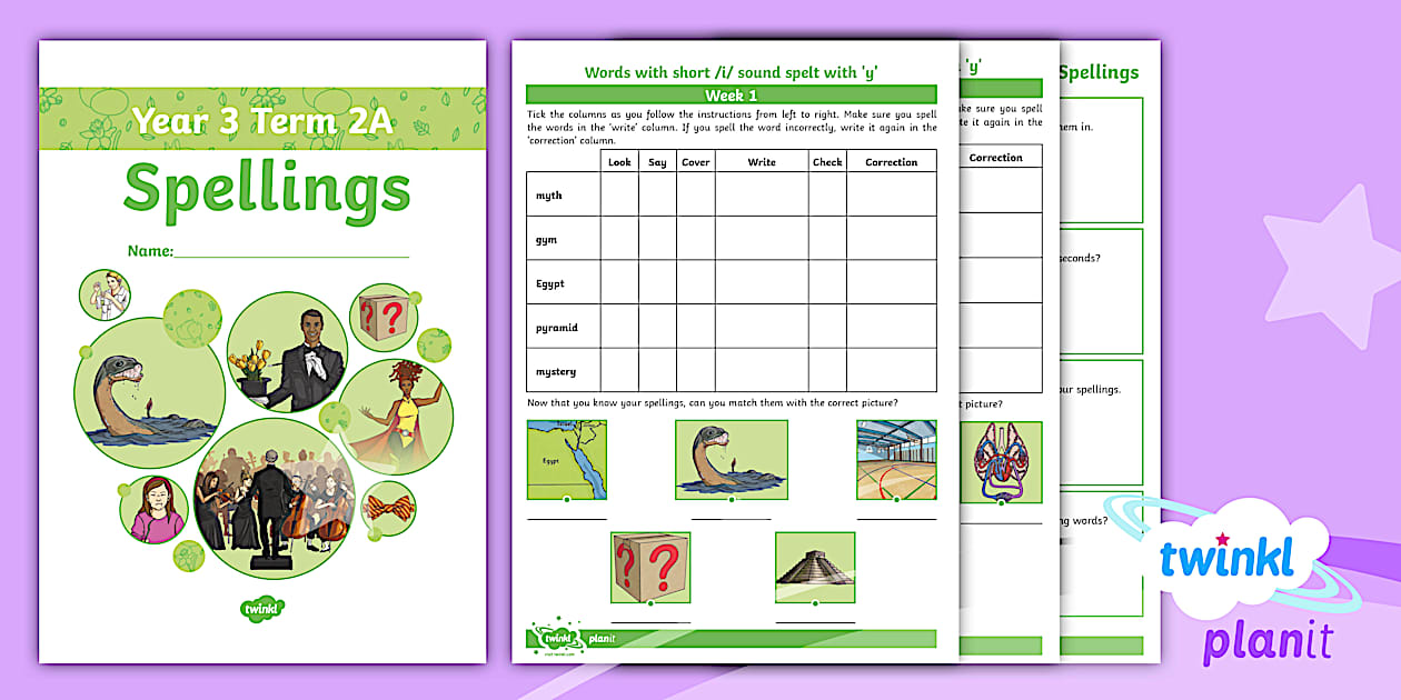Cursive PlanIt Y3 Term 2A Look-Cover-Write-Check Spelling Practice Booklet