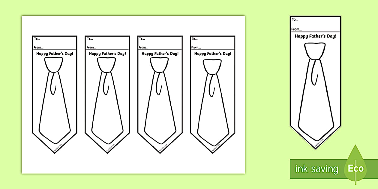 Father's Day Tie Bookmarks (Teacher-Made) - Twinkl