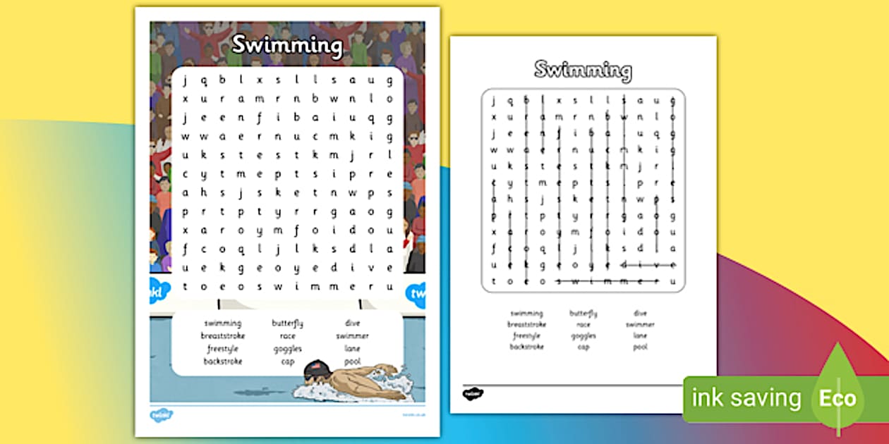 Swimming Word Search