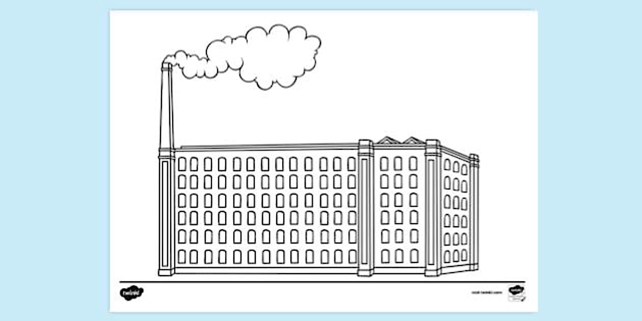 Factory Colouring Sheet | Colouring Pages | Art | Twinkl