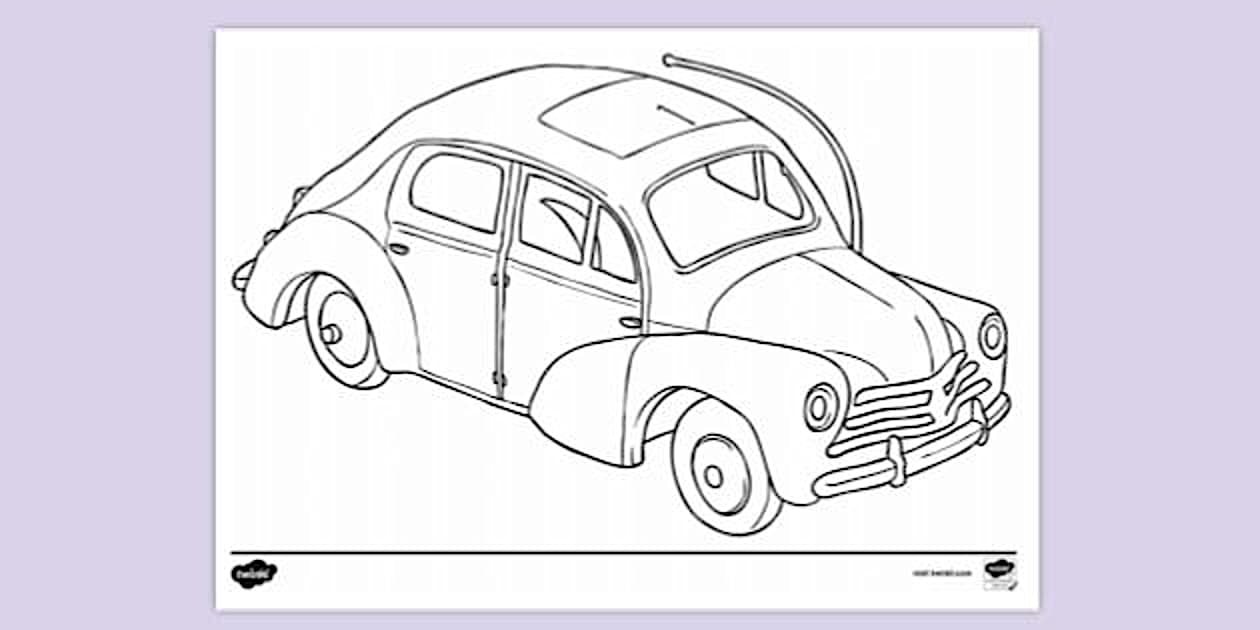 Model Car Colouring Sheet (teacher made) - Twinkl