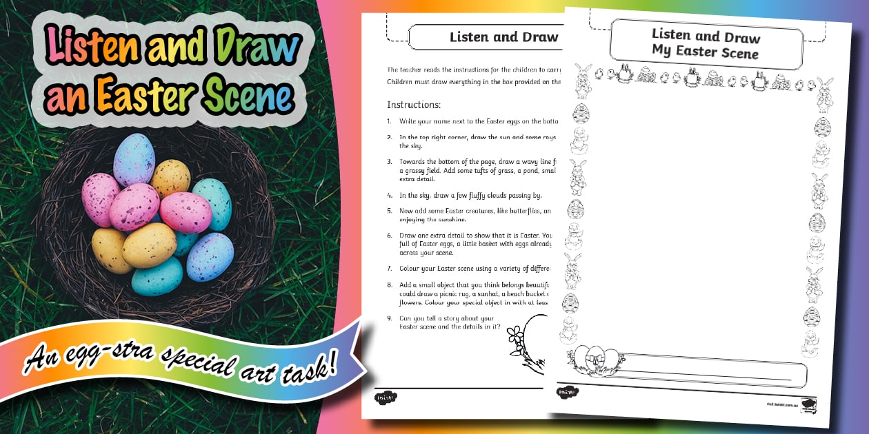 Listen and Draw an Easter Scene