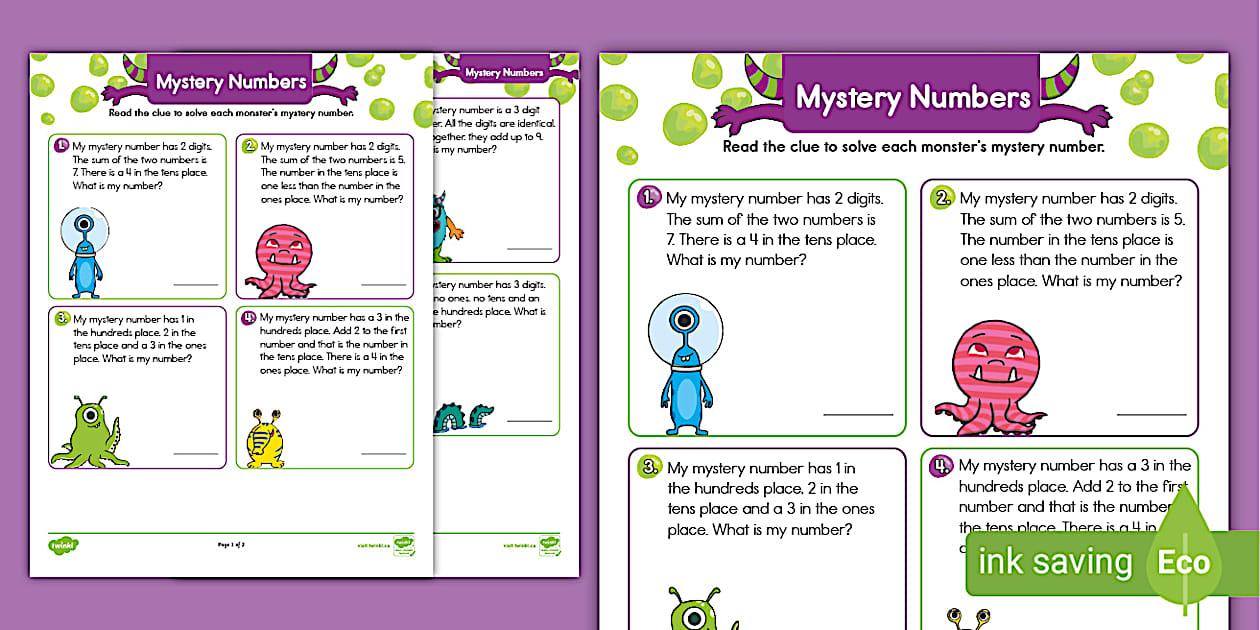 Monster Math Place Value Word Problems (Teacher-Made)