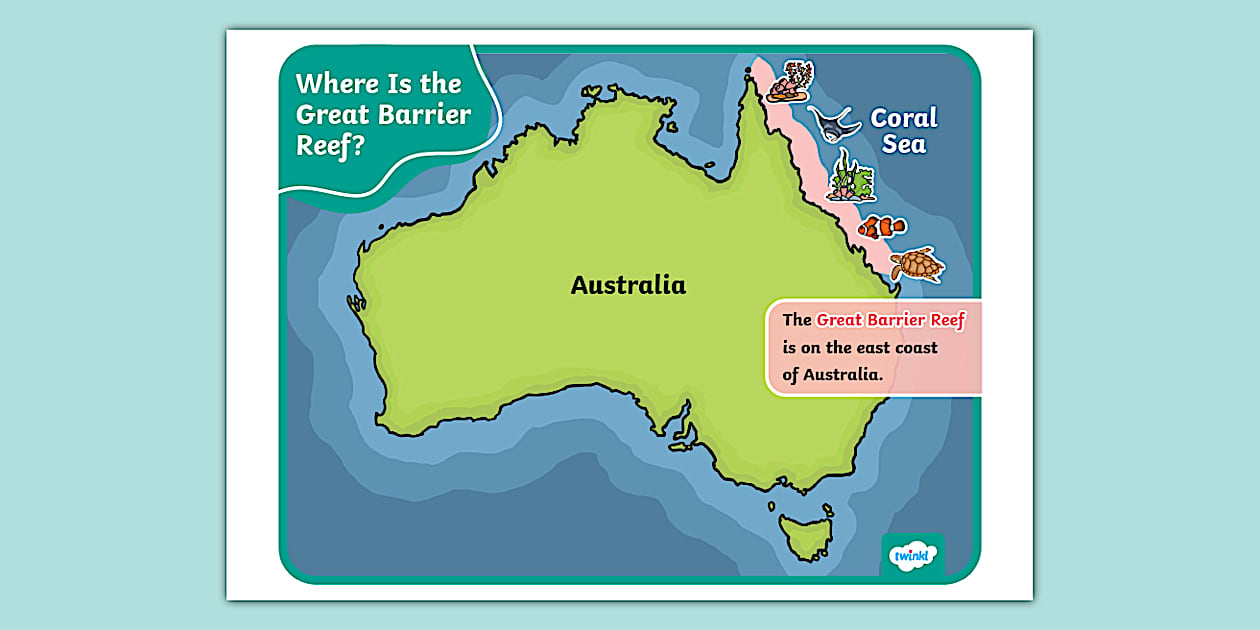 KS1 Great Barrier Reef Location Display Map (teacher made)