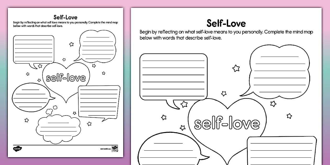 Self-Love Mind Map for K-2nd Grade (teacher made) - Twinkl