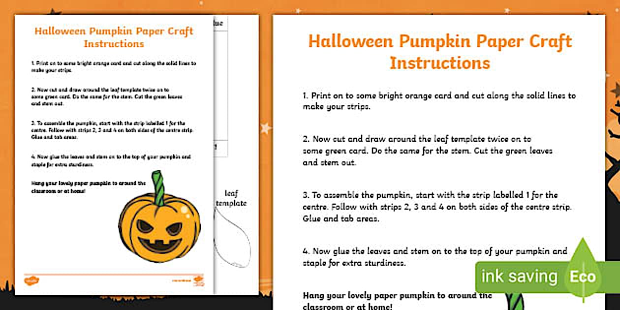 Halloween Paper Pumpkin Craft (Teacher-Made) - Twinkl
