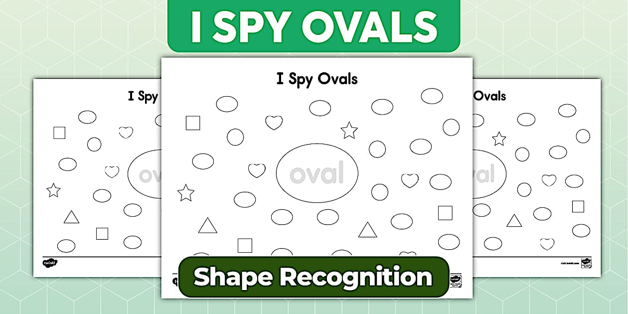 I Spy Ovals: Shape Recognition & Tracing Worksheet