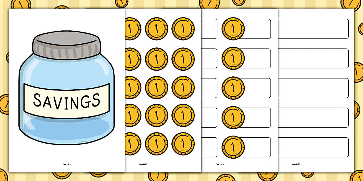 Savings Jar Cut-Outs (teacher made) - Twinkl