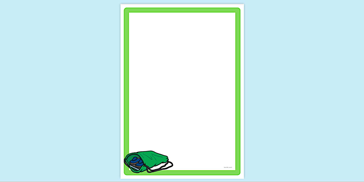 PE Kit Bag Open Page Border | Page Borders | Twinkl - Twinkl