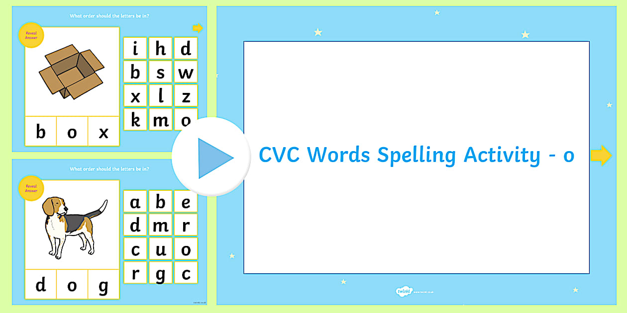 Spelling CVC Words 'O' | CVC Words PowerPoint | Activity