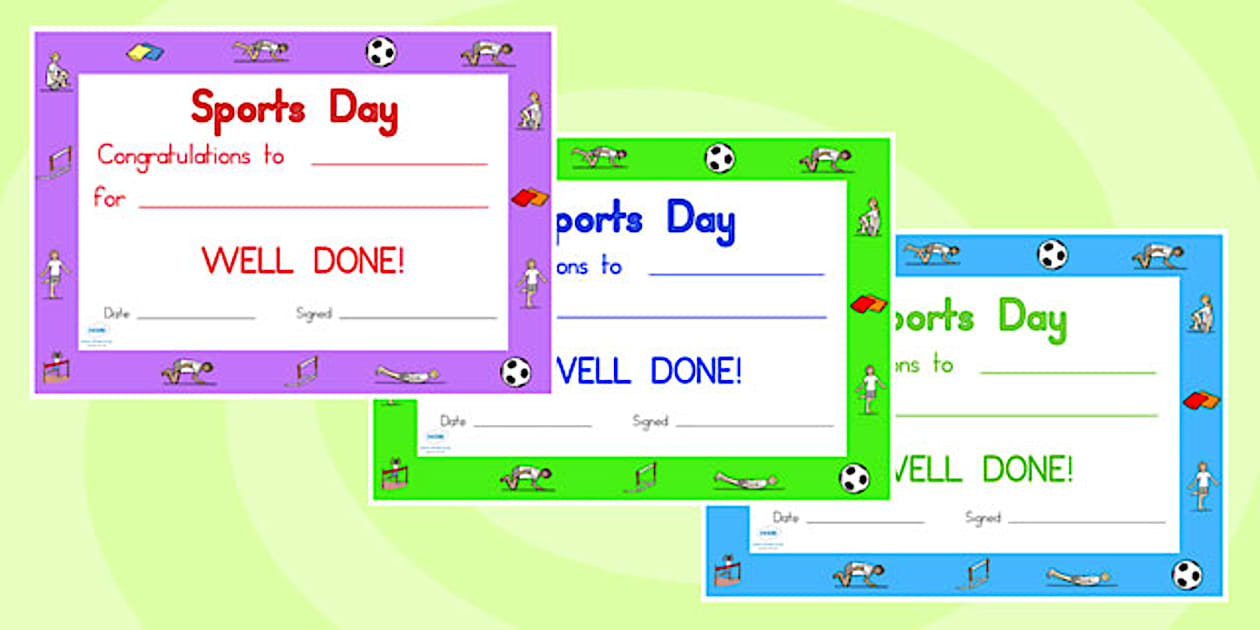Editable Sports Certificate (teacher made) - Twinkl