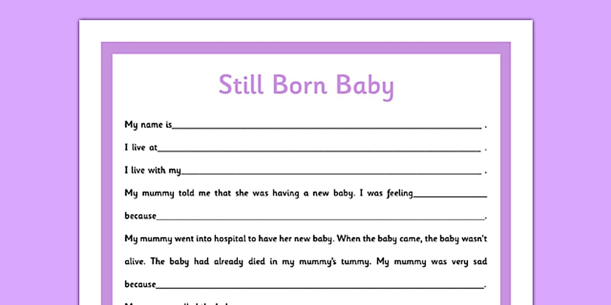 Black and White Social Situation Sheet Loss of a Still Born Child