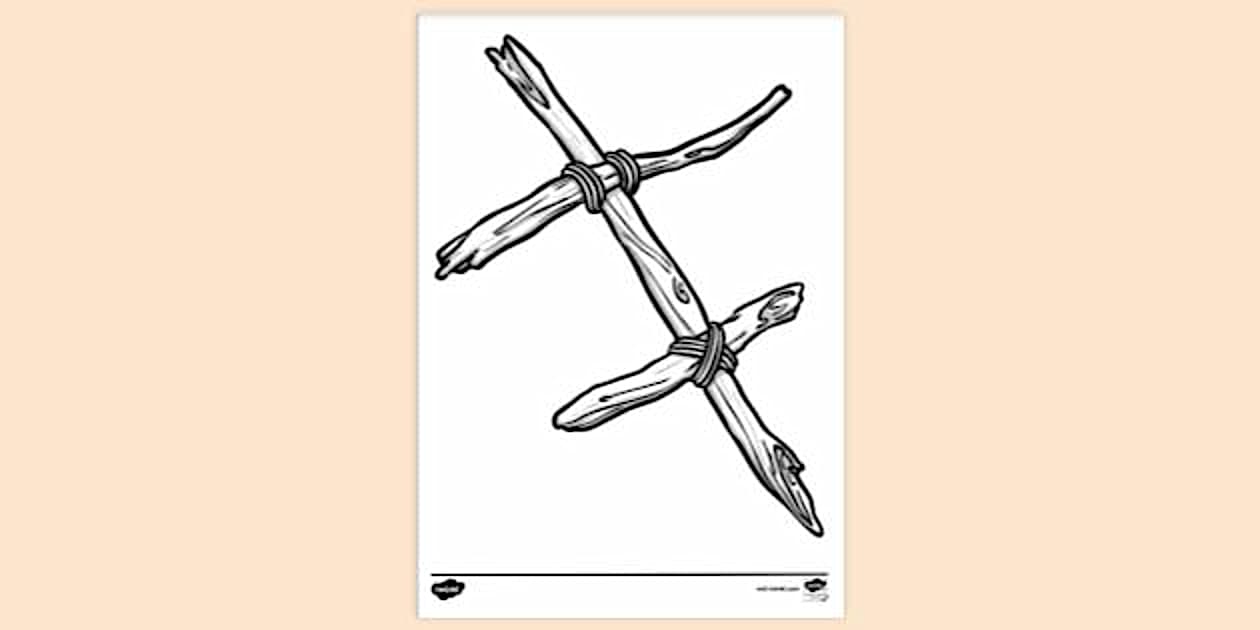 Tied Sticks Colouring | Colouring Sheets - Twinkl