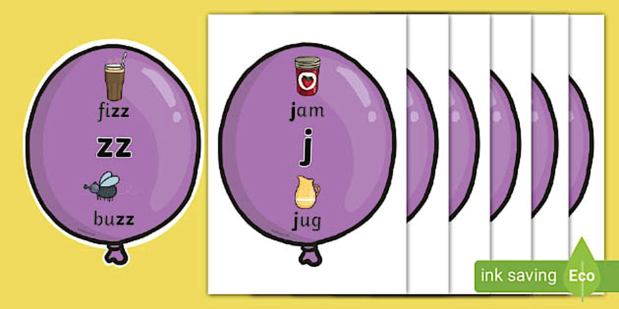 Phase 3 Phonics Sounds on Balloons Display Cut-Outs - Twinkl