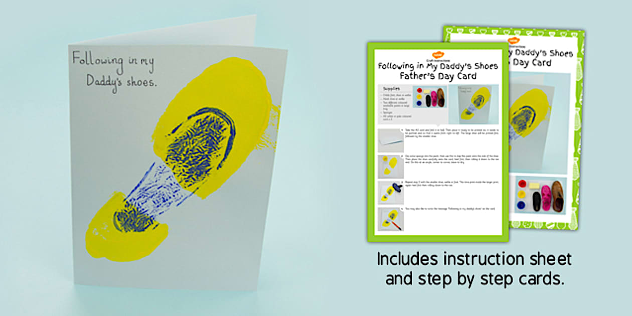 Following in My Daddy's Shoes Father's Day Card Instructions