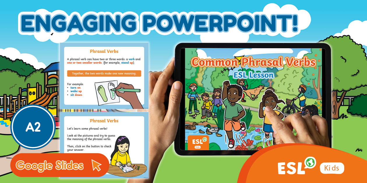ESL Common Phrasal Verbs Lesson [Kids, A2]