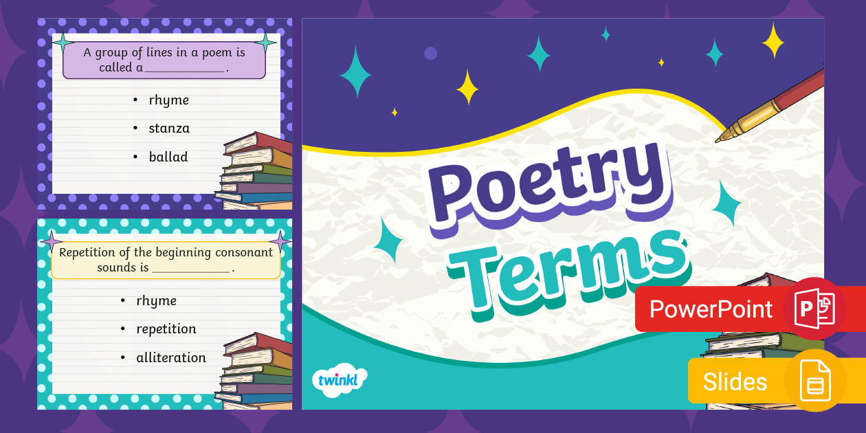 Popular Poetry Terms Quiz for World Poetry Day - Twinkl