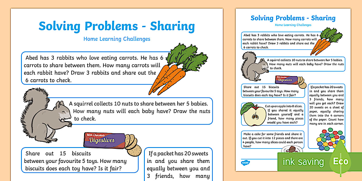 Editable EYFS Maths: Solving Problems – Sharing Home Learning Challenges