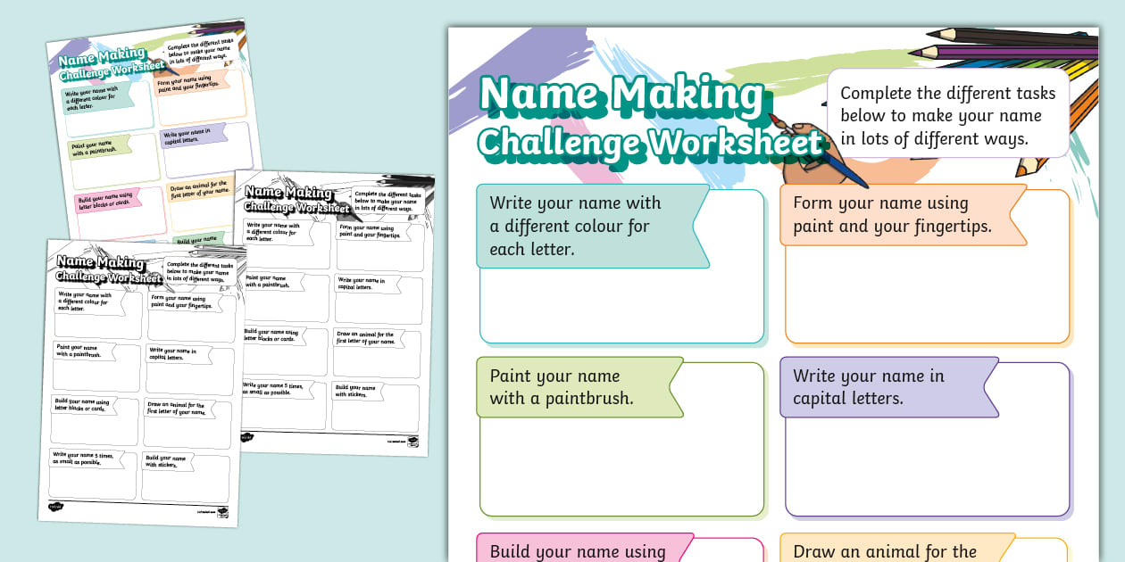 Name Making Challenge Worksheet - Twinkl