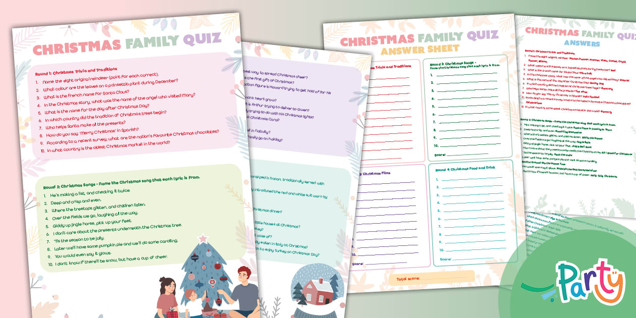 Christmas Family Quiz Printable | Twinkl Party - Twinkl