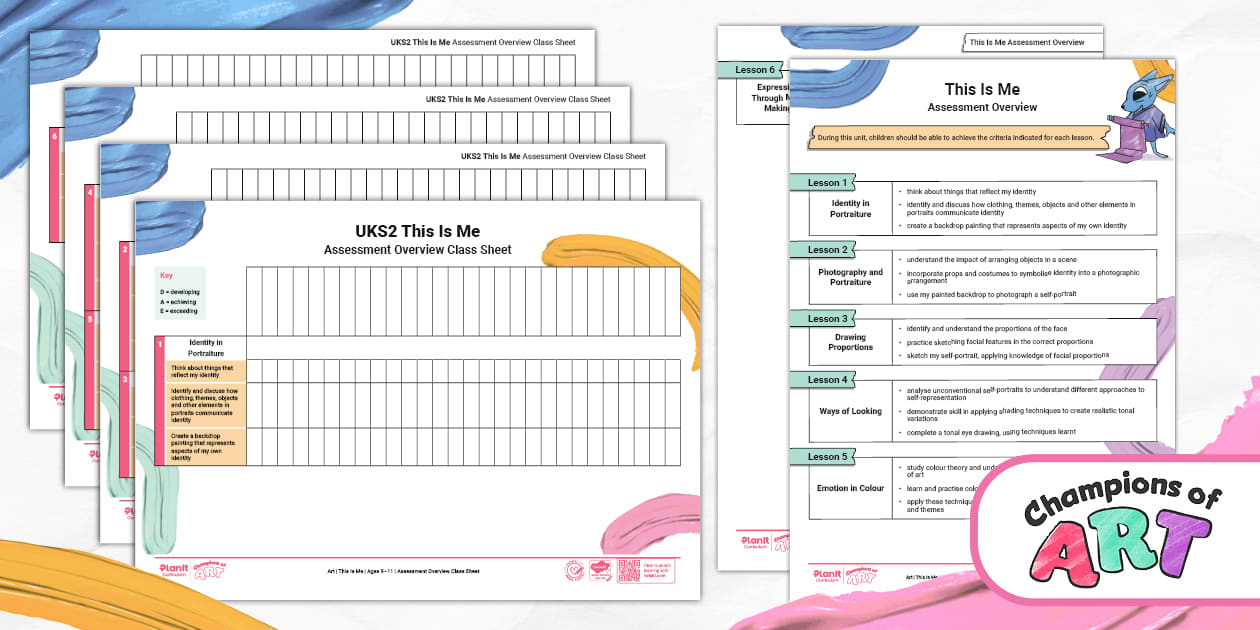 Champions of Art: UKS2 This Is Me - Assessment Pack - Twinkl