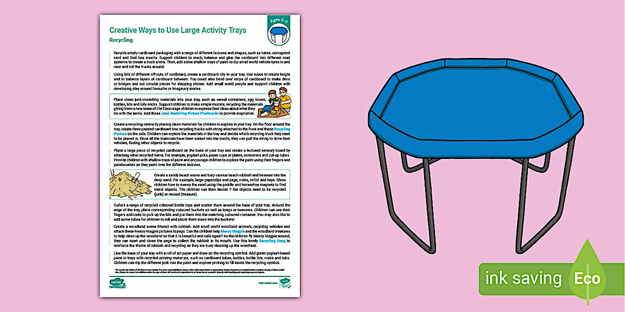EYFS Ages 0-3 Large Activity Trays: Recycling |Twinkl