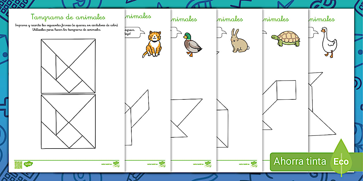 Cuadernillo: Tangrams de animales (Teacher-Made) - Twinkl