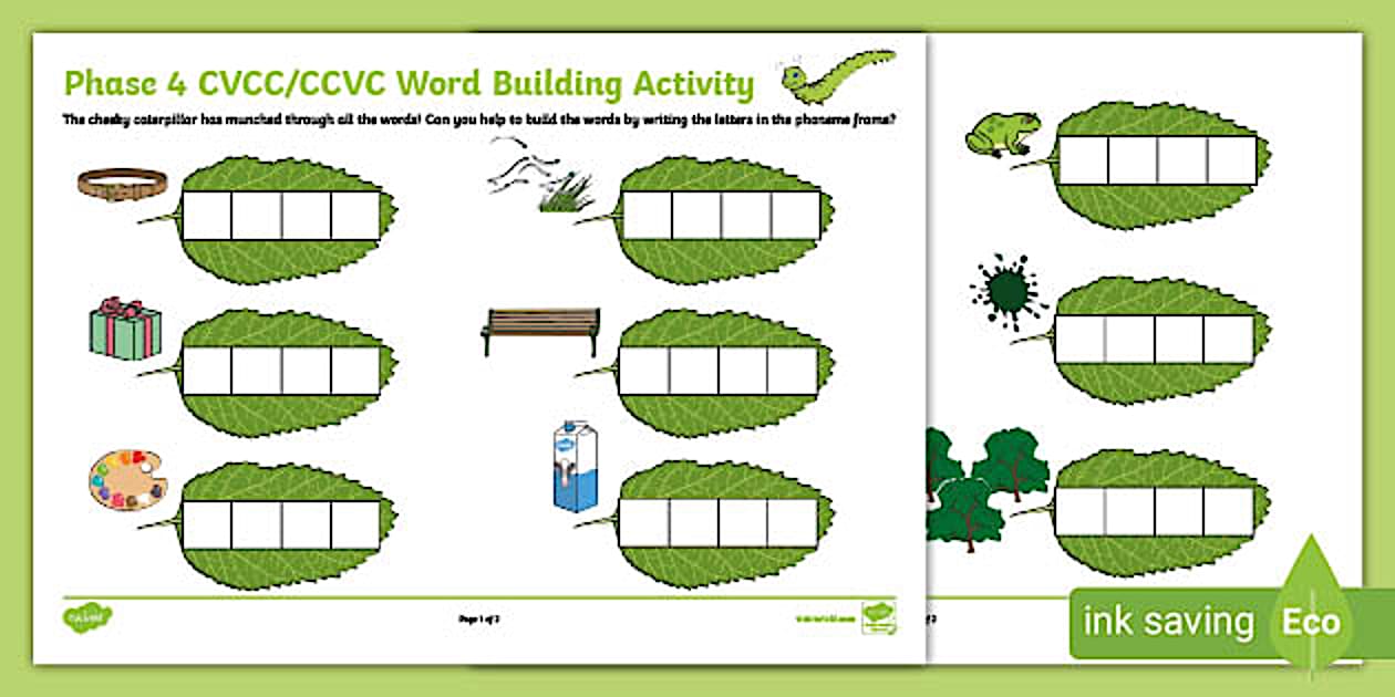 Phase 4 CVCC/CCVC Word Building Activity (teacher made)