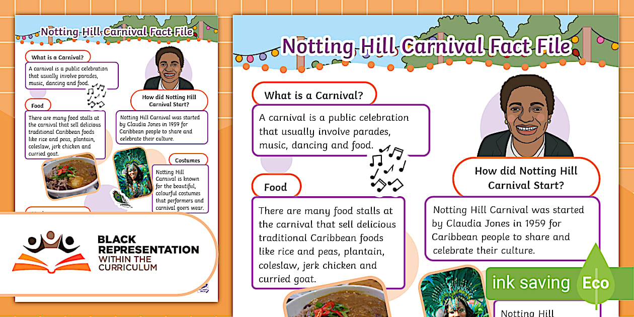 KS1 Notting Hill Carnival Fact File (teacher made) - Twinkl