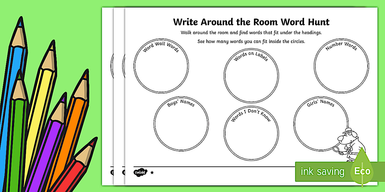 Editable Classroom Word Hunt Worksheet - Twinkl