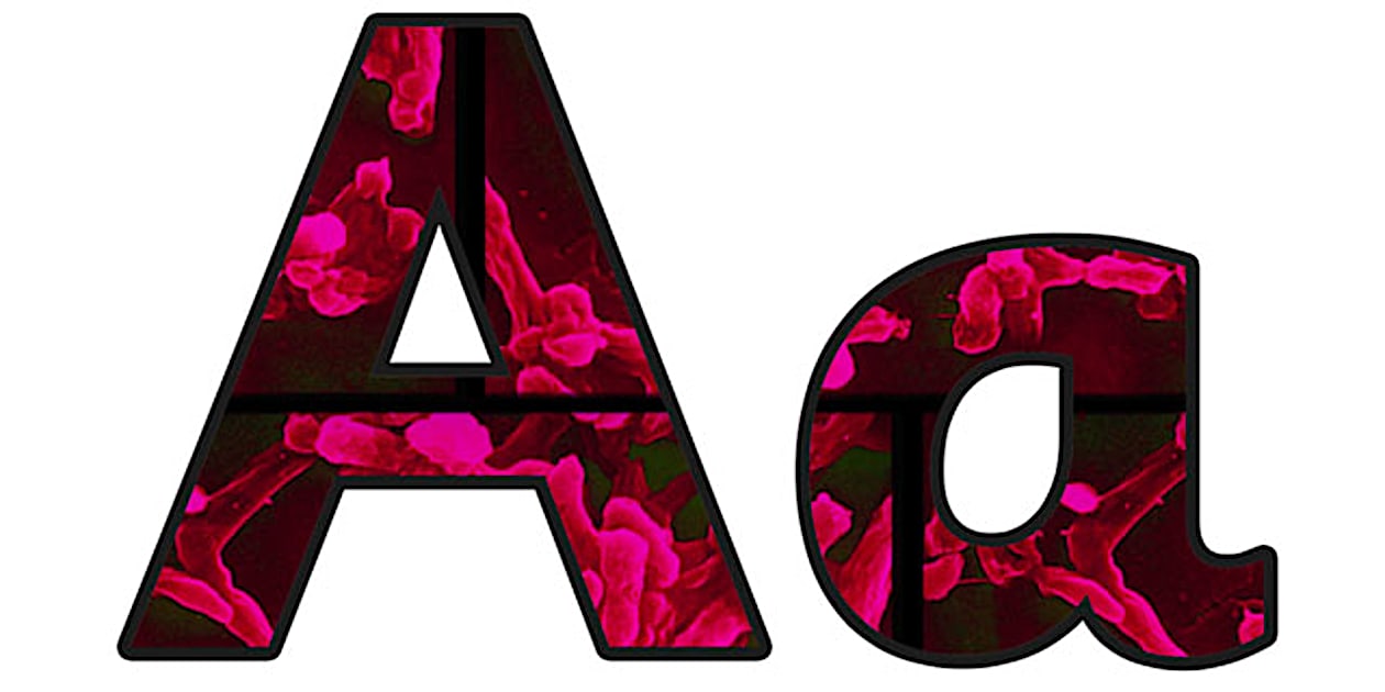 Cursive Microorganisms Lowercase Display Lettering - Twinkl