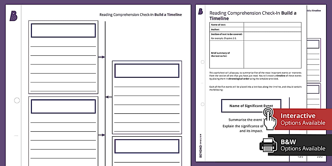 Reading Comprehension Check-In - Build a Timeline - Twinkl
