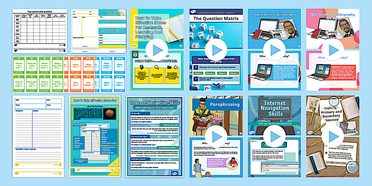 Research Skills Pack (Year 5-8) (teacher made) - Twinkl