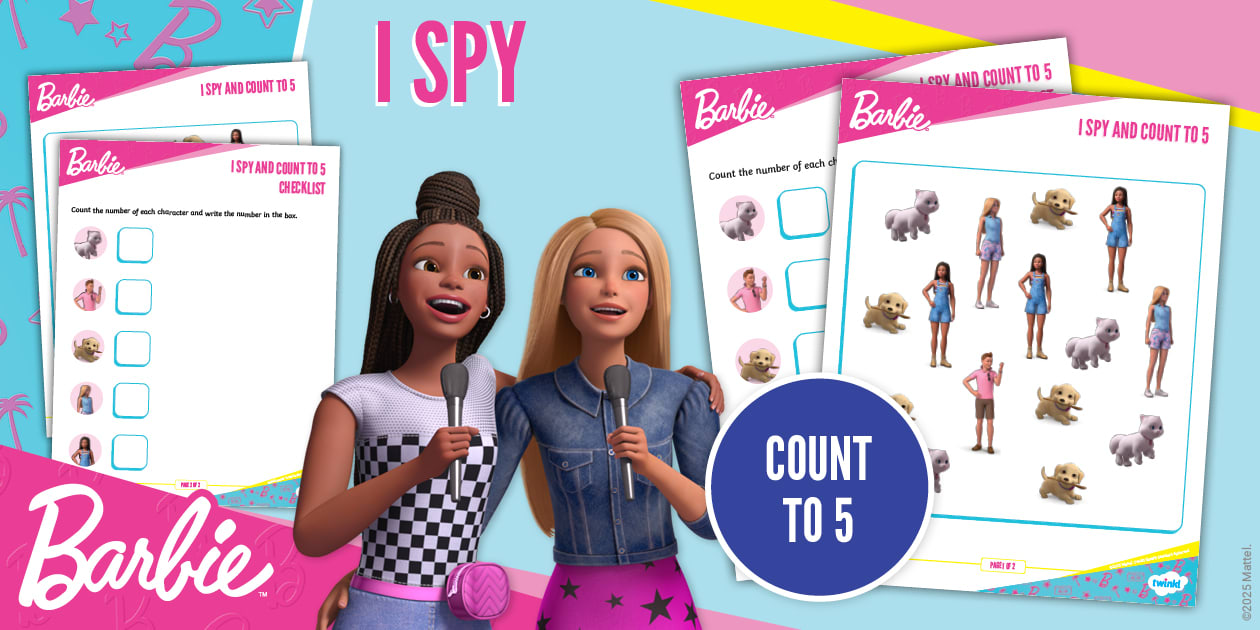 Barbie: I Spy and Count to 5 Activity