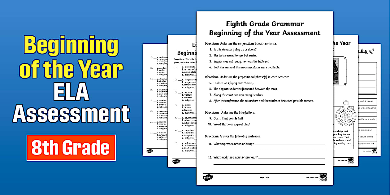 8th Grade ELA Assessment Pack