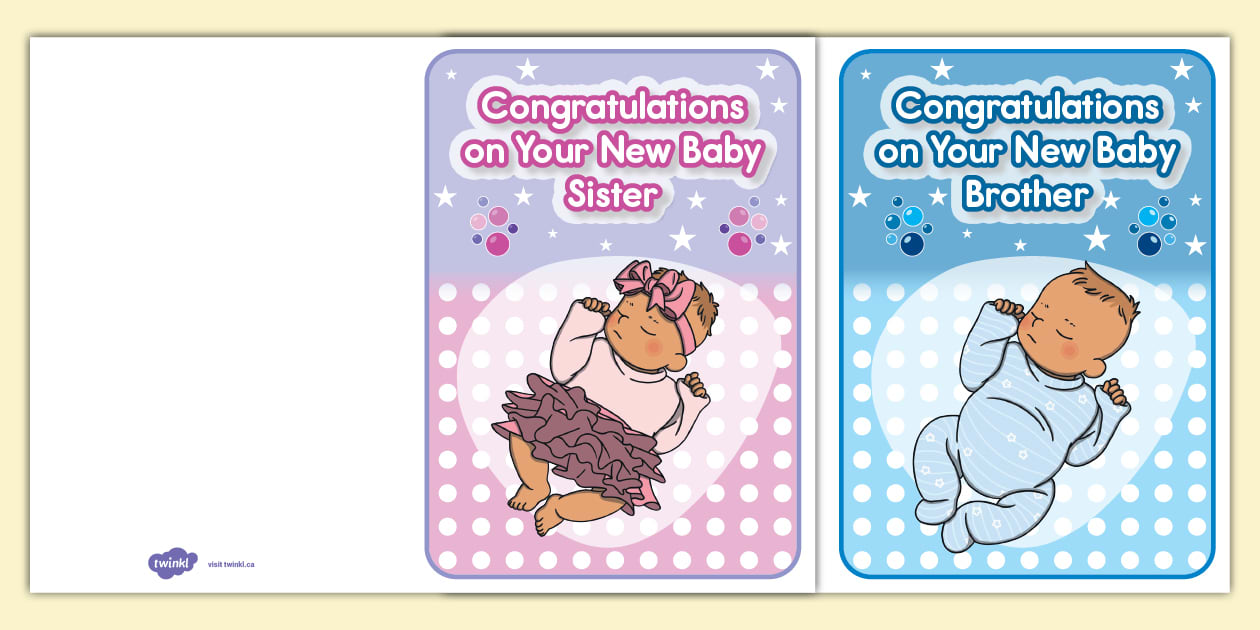 New Baby Brother/Sister Greetings Cards (teacher made)