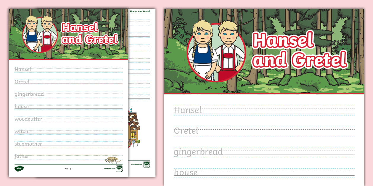 Hansel and Gretel Handwriting Practice Sheet (teacher made)