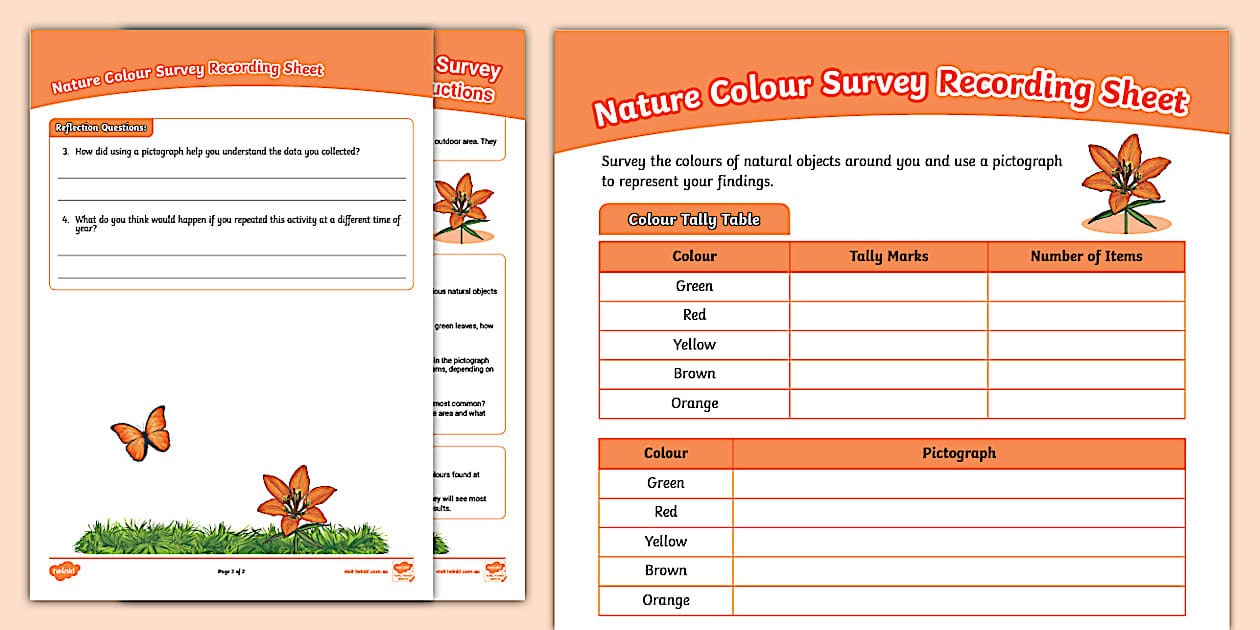 Outdoor Maths: Nature Colour Survey (Teacher-Made) - Twinkl