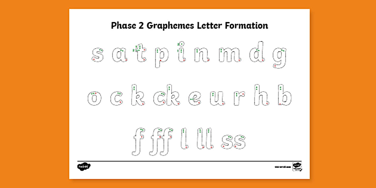 Cursive Phase 2 Graphemes Letters Formation Worksheet