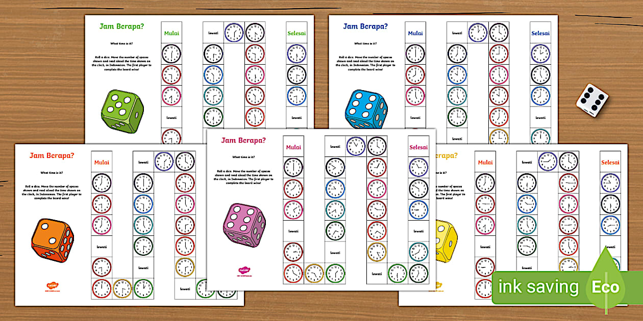 Tell the Time Board Games - Indonesian (Teacher-Made)