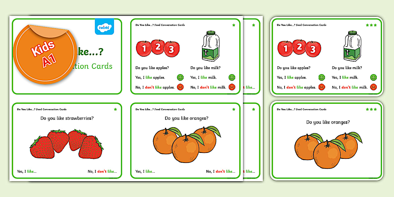 ESL Do You Like...? Food Conversation Cards (teacher made)