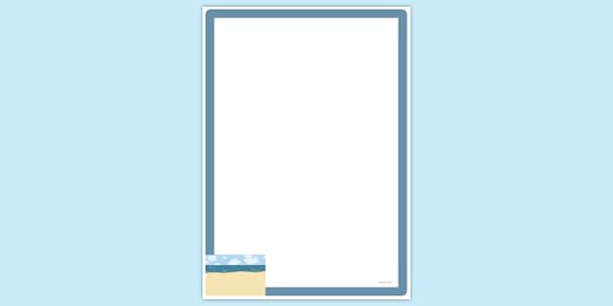 Simple Blank Beach Scene Page Border | Twinkl