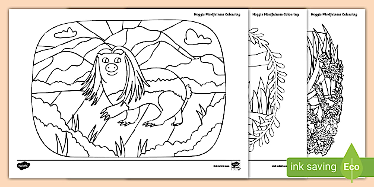 Scottish Haggis Mindfulness Colouring Pages (teacher made)