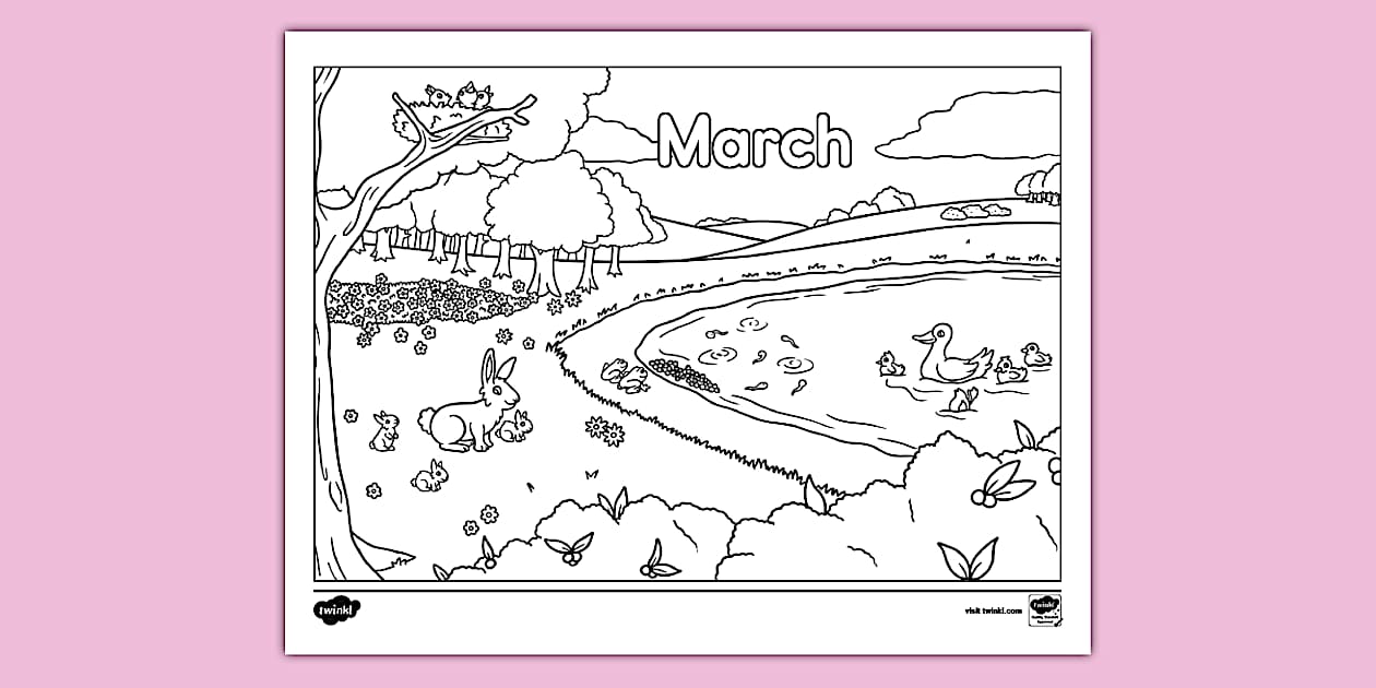March Coloring Sheet (teacher made) - Twinkl