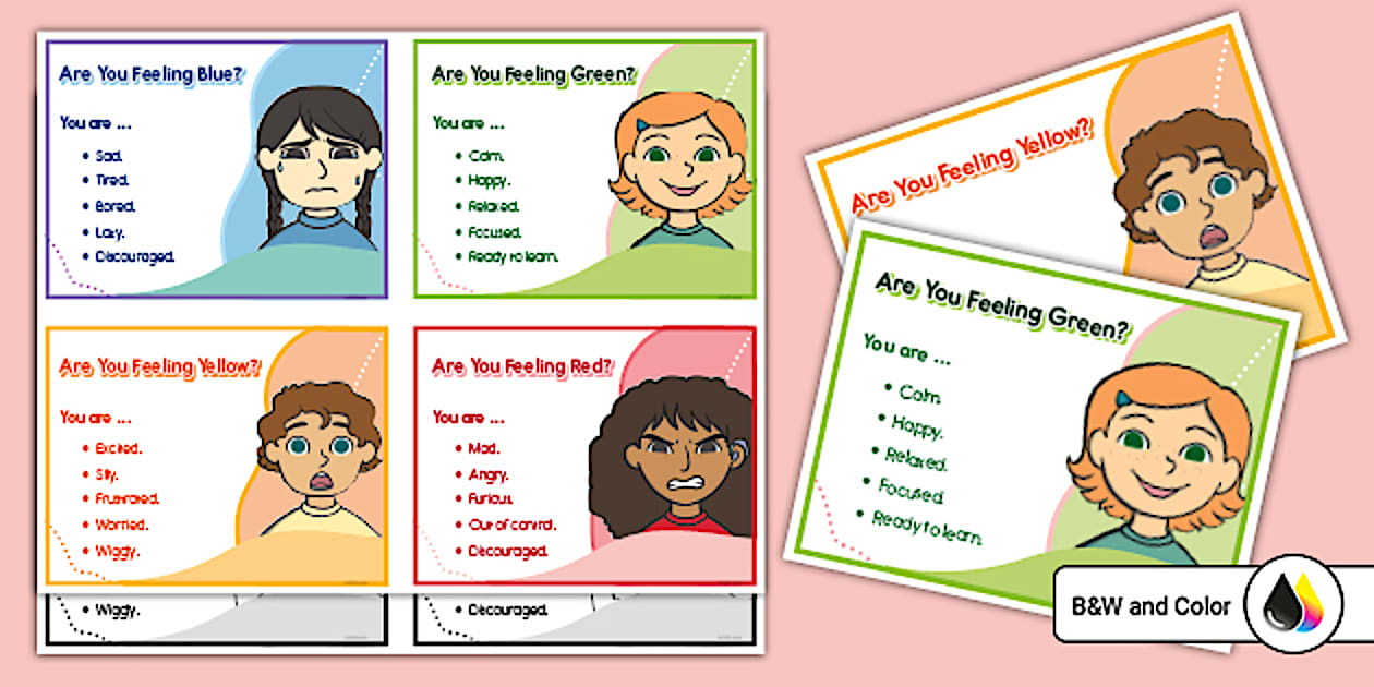 What Color Are Your Feelings? Cards (Teacher-Made) - Twinkl