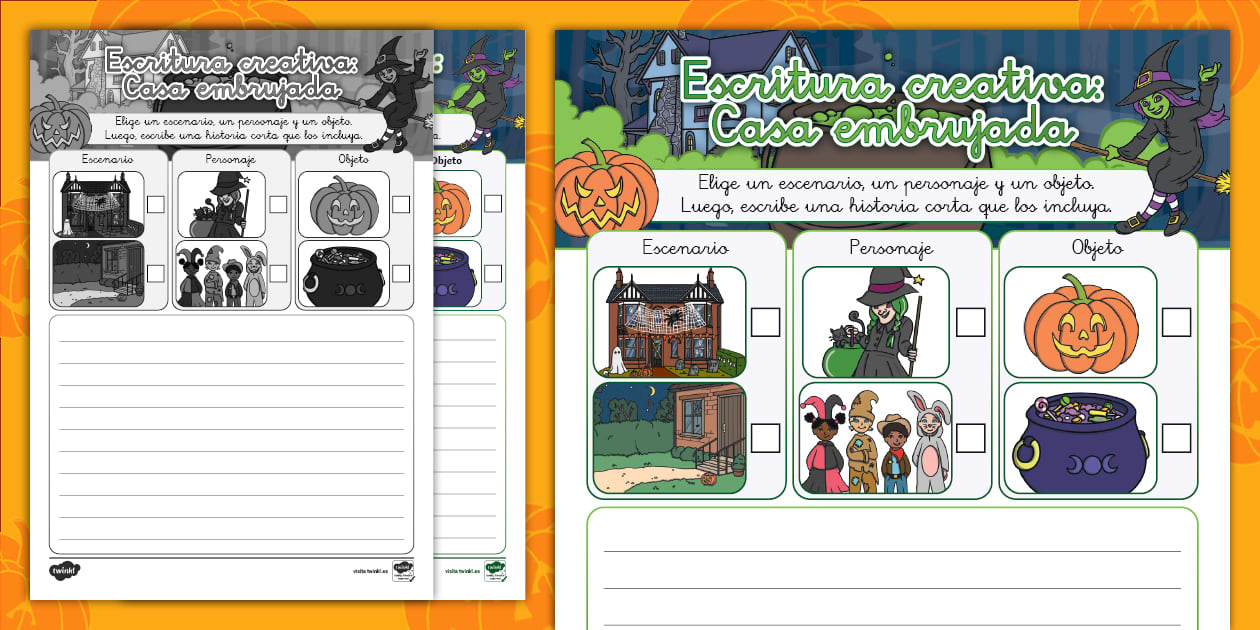 Ficha de actividad: Escritura creativa - Casa embrujada