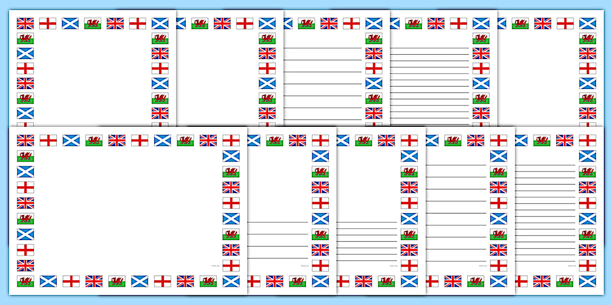 Flags Of Main English-Speaking Countries Page Border Pack - Flags Of the