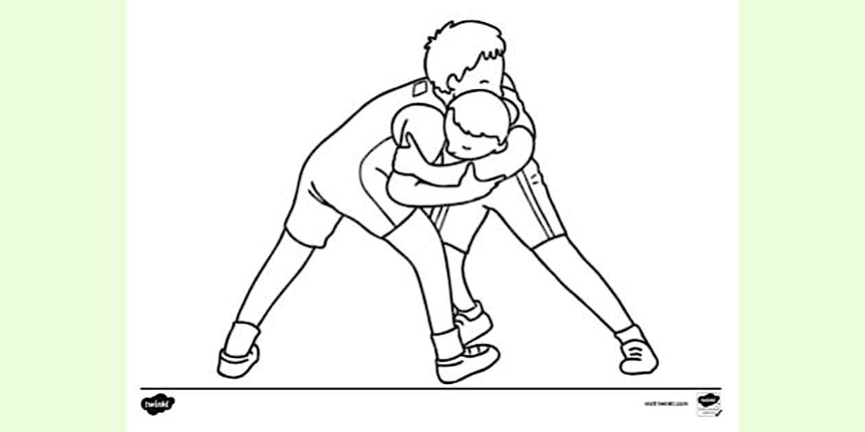 Wrestling Colouring Page | Colouring Sheets (Teacher-Made)
