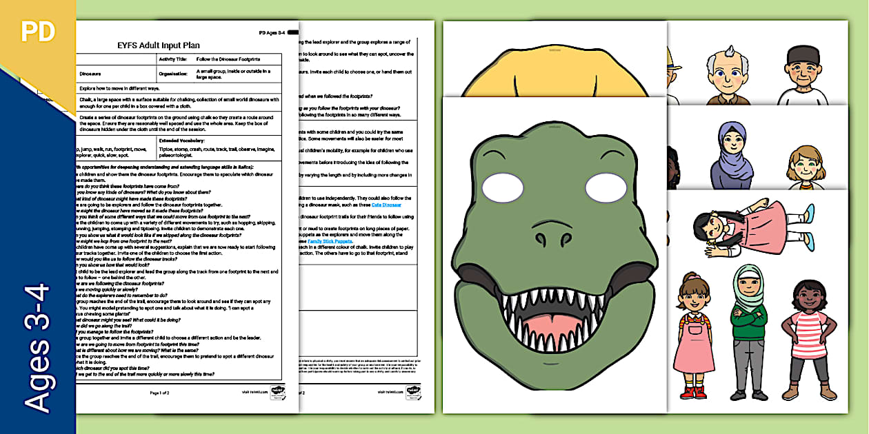 EYFS Follow the Dinosaur Footprints Adult Input Plan Pack